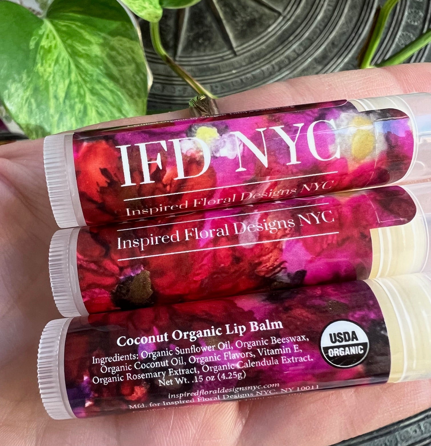 USDA Certified Organic Coconut Lip Balm – Inspired Floral Designs NYC